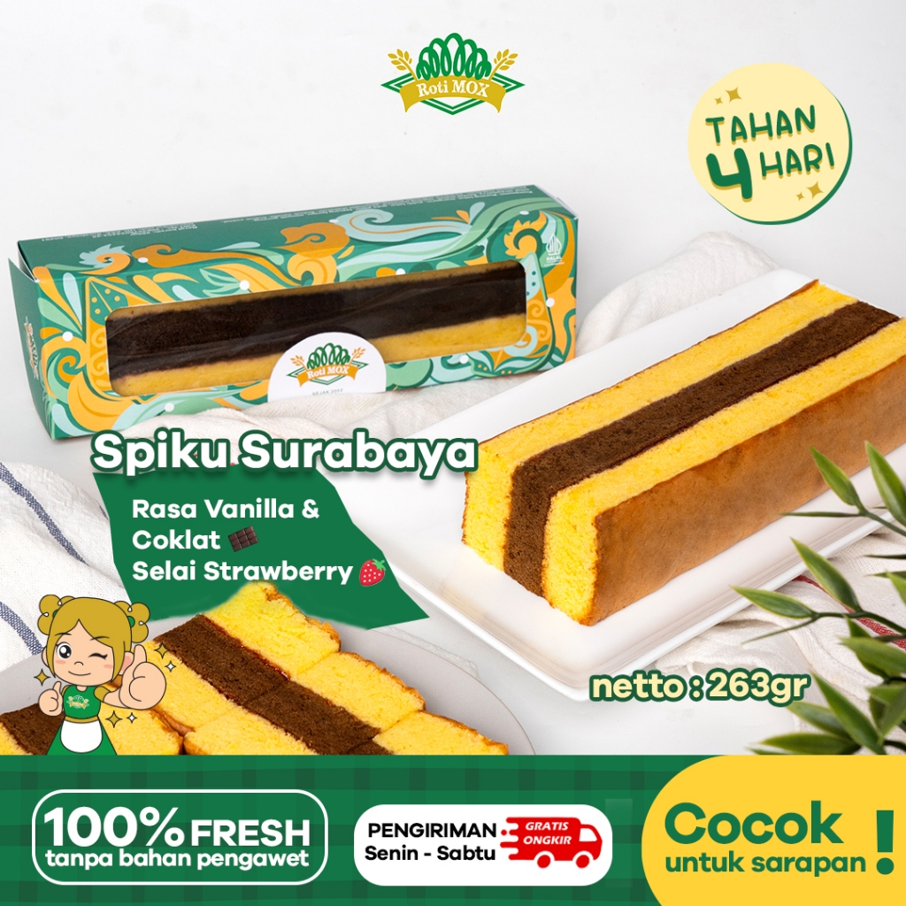 Jual ROTI MOX SPIKU SURABAYA RASA VANILLA DAN COKLAT DENGAN SELAI ...