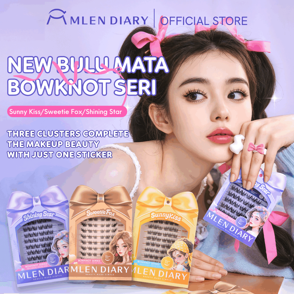 Jual MLEN DIARY Bulu Mata Botknot Seri Sunny Kiss/Sweetie Fox/Shining Star Bulu Mata Eyelash ...