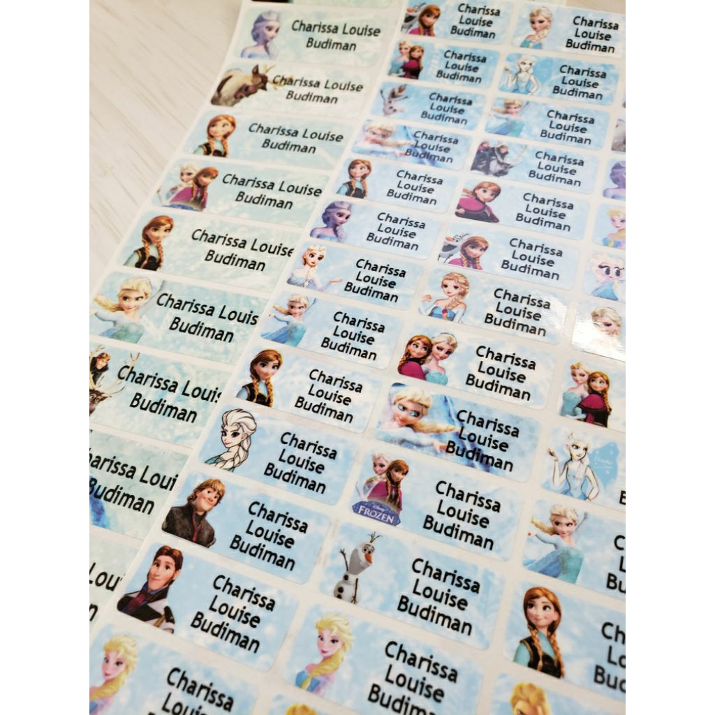 Jual Stiker Label Nama Name Sticker Frozen Princess Anna Elsa ...