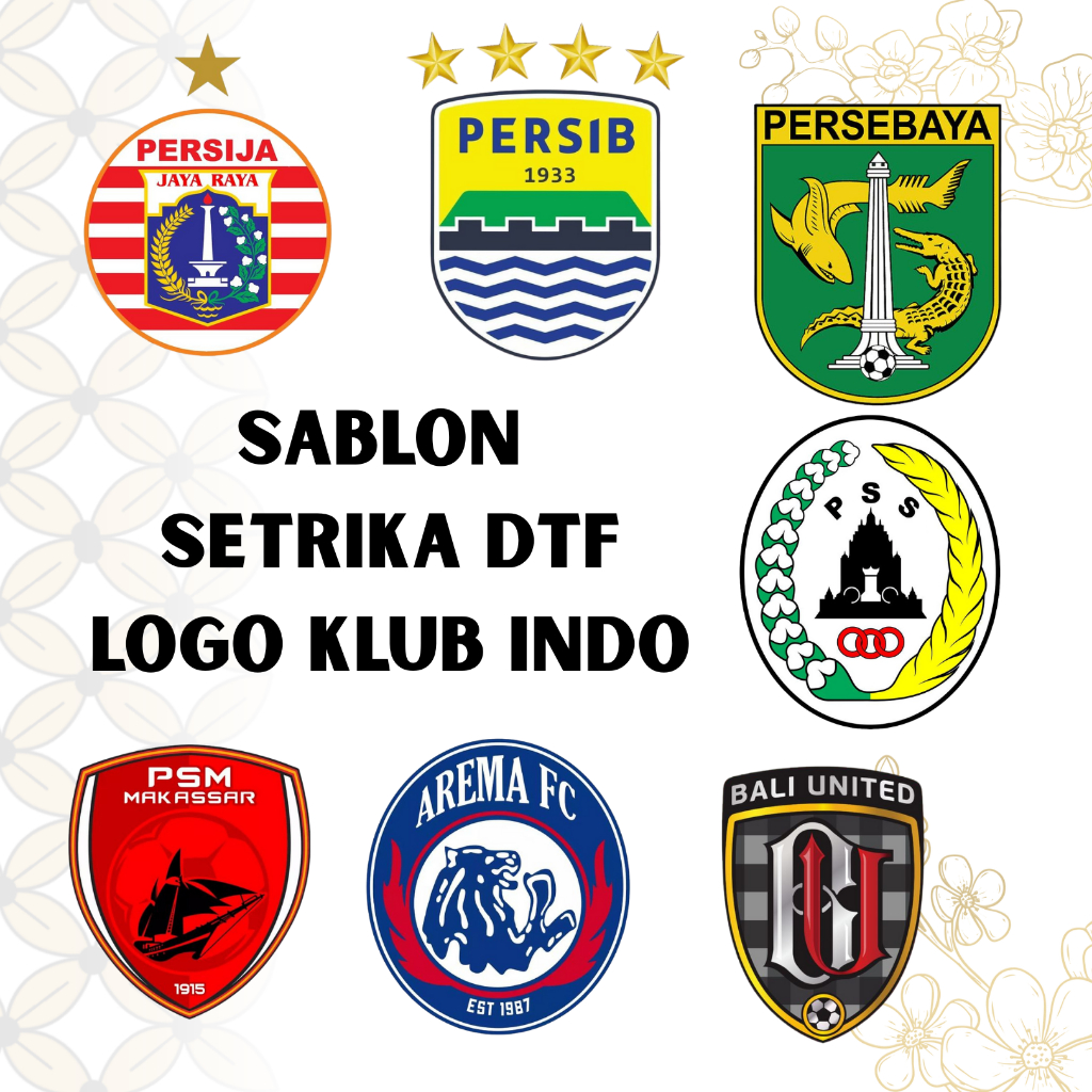 Jual SABLON SETRIKA SABLON DTF ANAK SATUAN TEMA LOGO KLUB INDO LOGO A4 ...