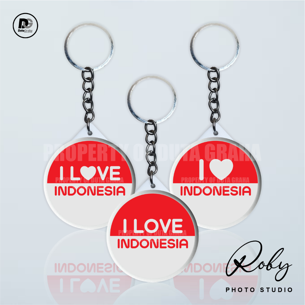 Jual [KEYRING PRESS] I LOVE INDONESIA Gantungan Kunci Keychain ...