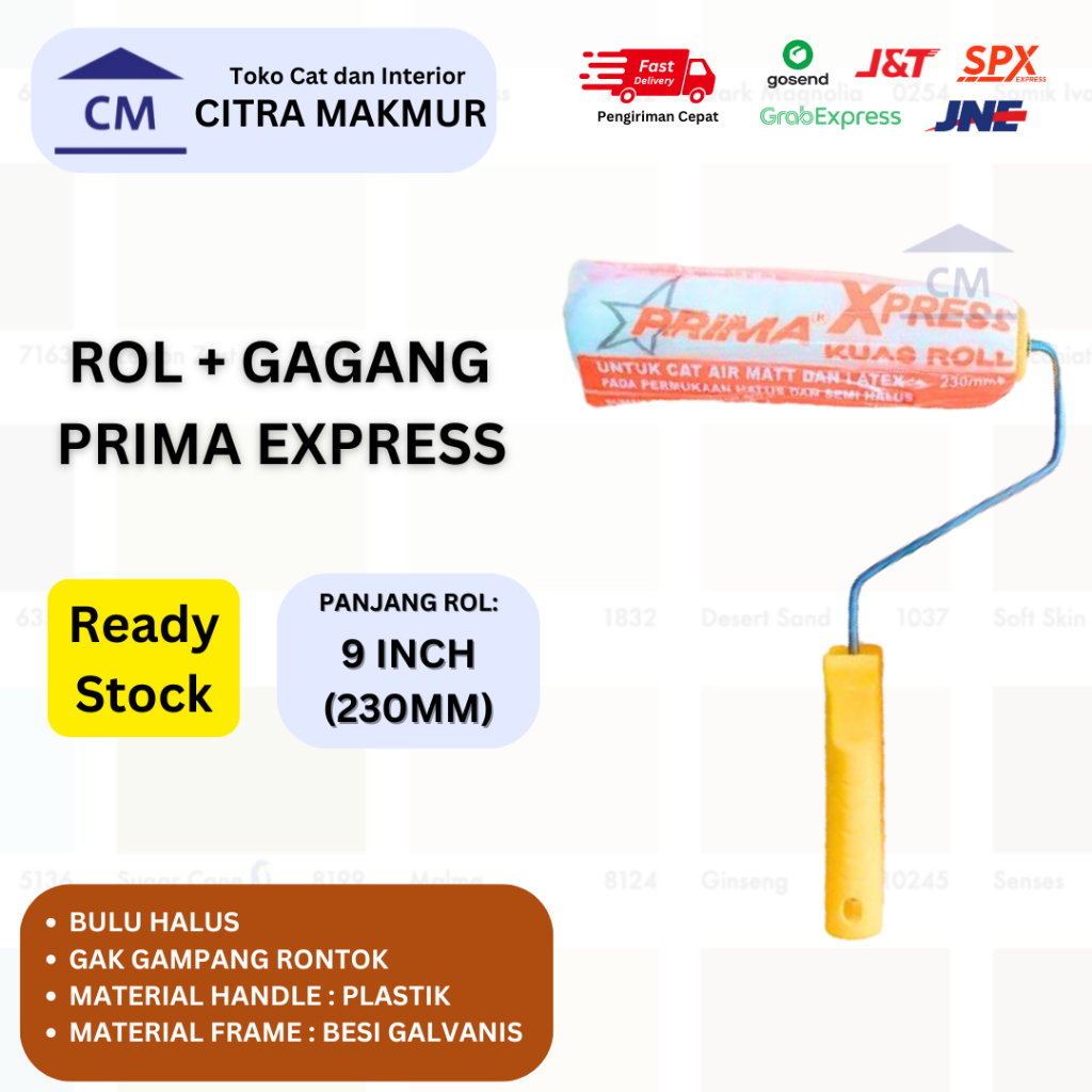 Jual ROL BESAR PRIMA EXPRESS ( 9 INCH / 230 MM ) KUAS ROL + GAGANG ...