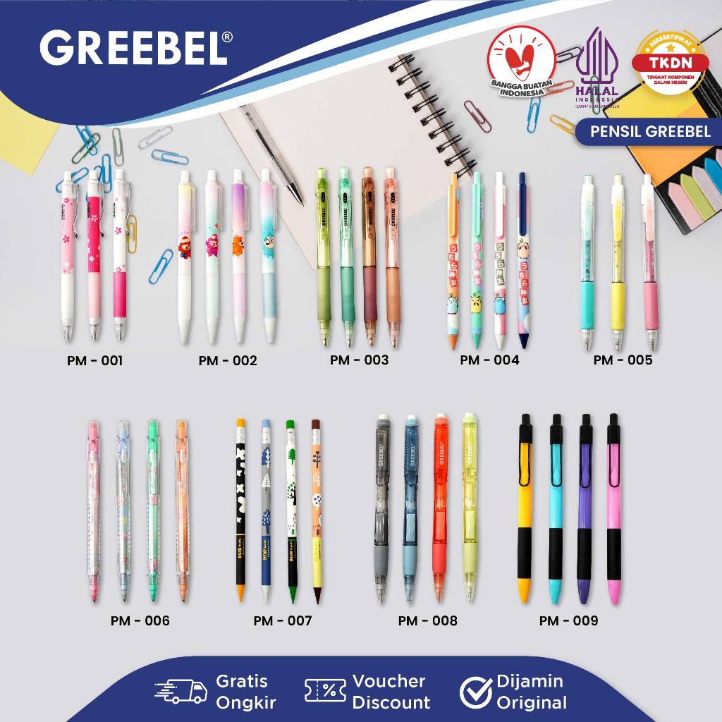 Jual GREEBEL Pensil Mekanik Varian (1PCS) / Mechanical Pencil ...