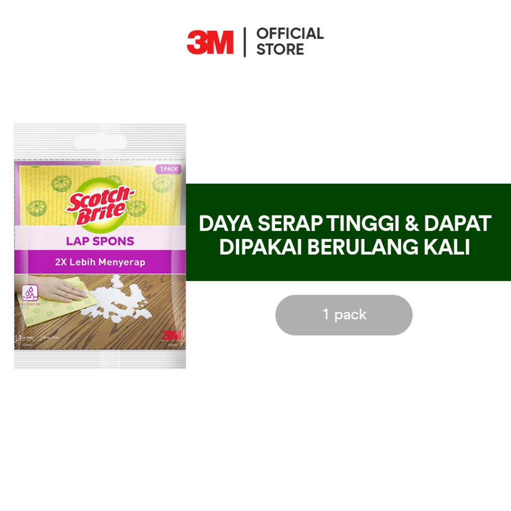 Jual 3M™ Scotch-Brite™ ID-821 Lap Spons 2x Lebih Menyerap, Single Pack ...