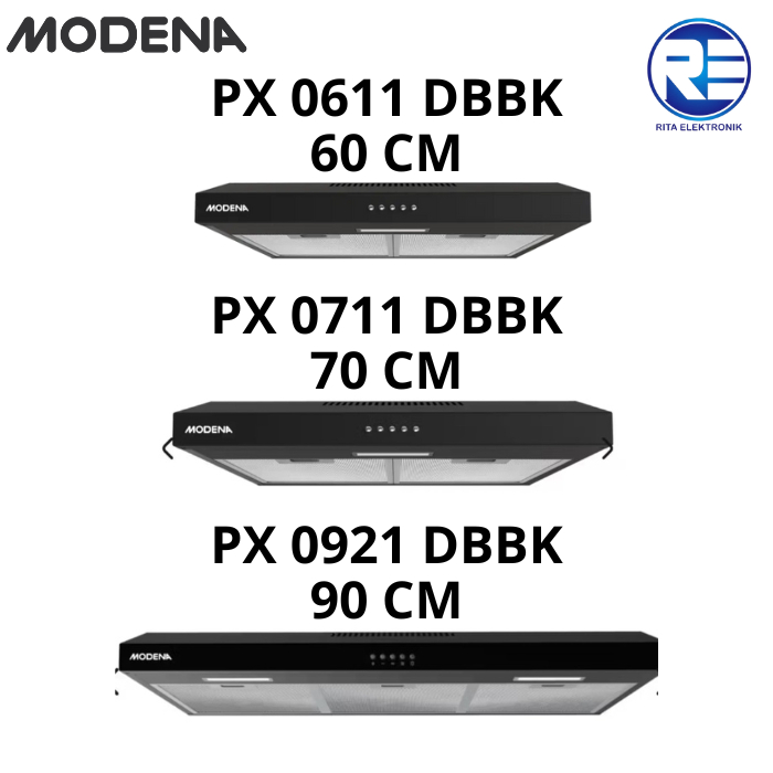 Jual Modena Cooker Hood Ukuran 60 CM, 70 CM, dan 90 CM PX 0611 DBBK/PX ...