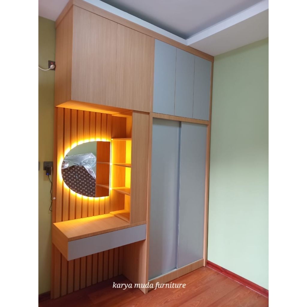Jual LEMARI PAKAIAN SLIDING CUSTOM HPL/LEMARI CUSTOM HPL/LEMARI BAJU ...
