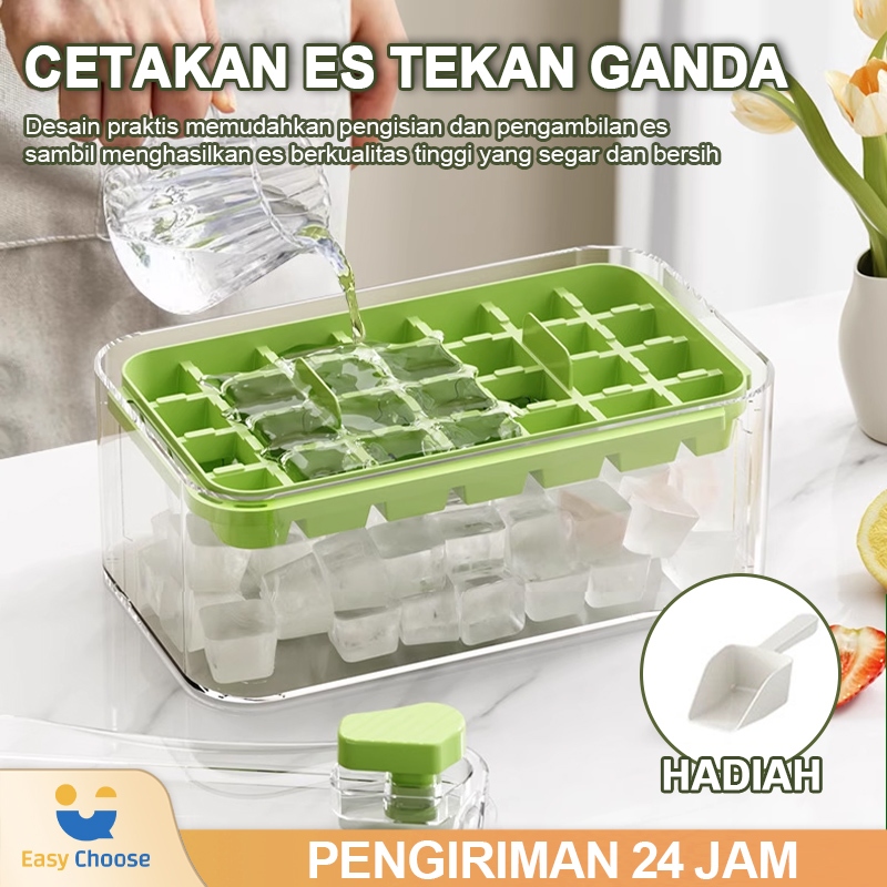 Jual Easy Choose Cetakan Es Batu 28/56/84 Grid 2 Tray Wadah Transparan ...