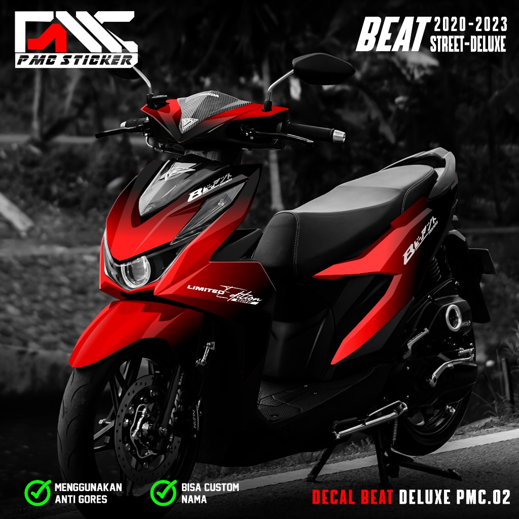 Jual (COD PROMO) TERBARU Decal Sticker Honda Beat DELUXE STREET 2020 ...