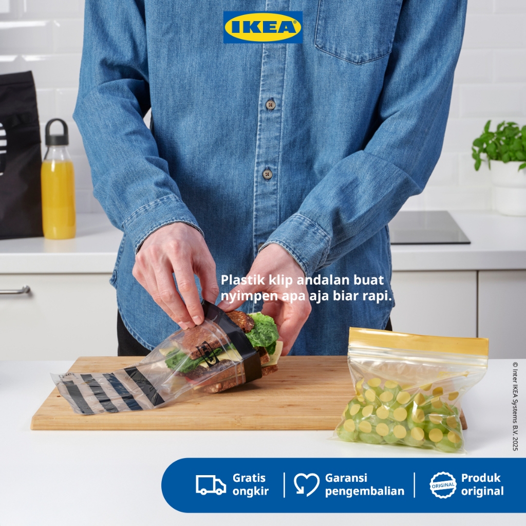 Jual IKEA ISTAD Kantong Plastik Klip Penyimpanan 0,4L dan 1L Isi 60 pcs - Hitam/Kuning | Shopee ...