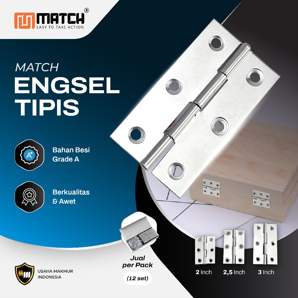 Jual MATCH Engsel Besi Pintu Dan Jendela Tebal 2mm dan 1,2mm Tersedia ...