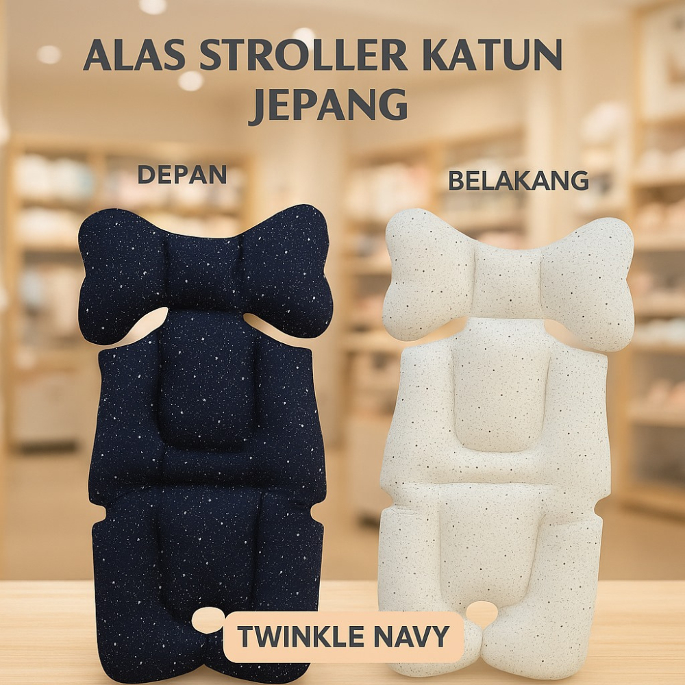 Jual Alas Stroller Pad TWINKLE NAVY KATUN JEPANG Bantalan Stroller ...