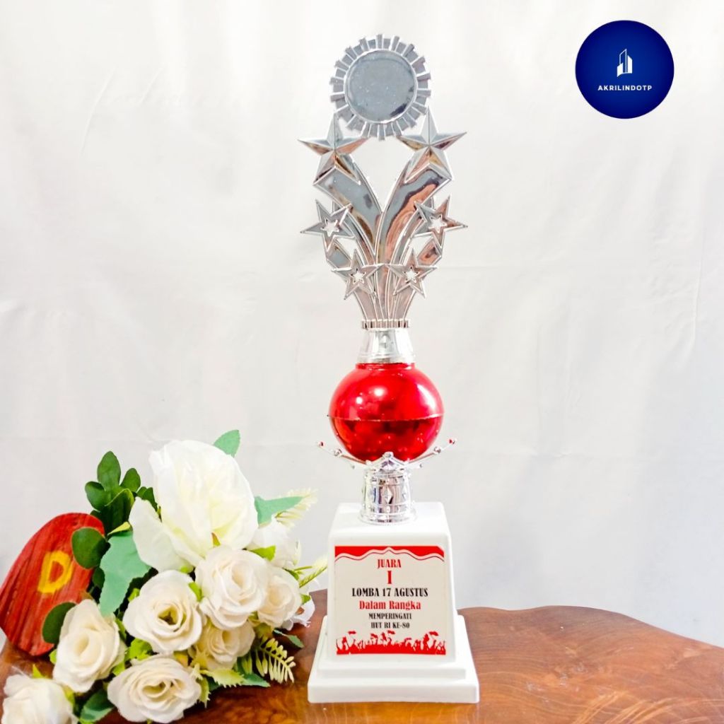 Jual Piala 17 Agustus Satuan Juara 1 2 3 Kombinasi Mahkota Cup Bola ...