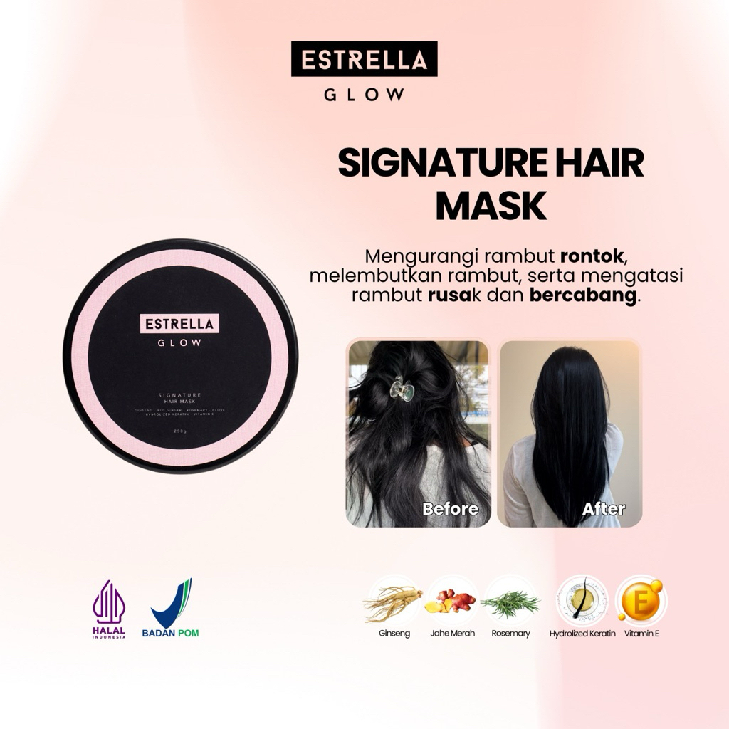 Jual Estrella Glow Signature Hair Mask 250gr. Masker Rambut rontok ...