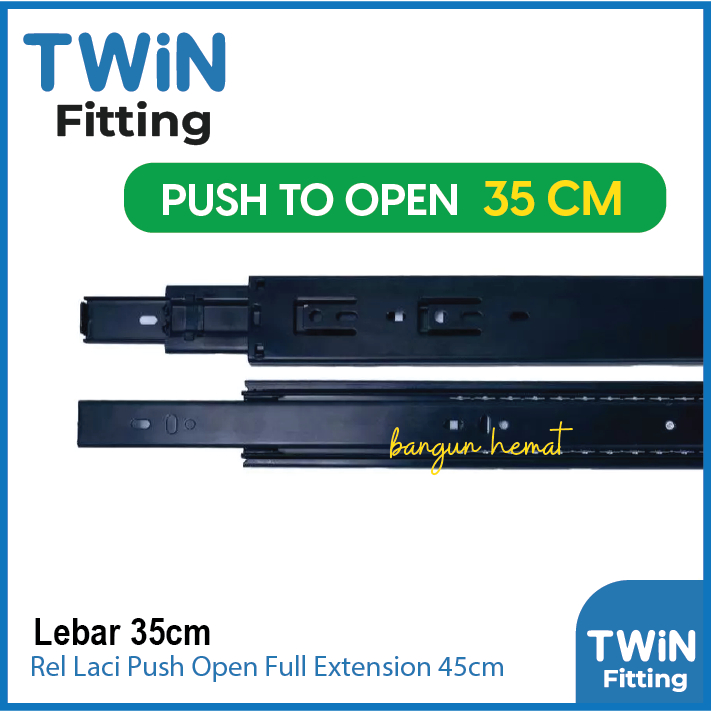 Jual Rel Laci Push to Open 35cm Full Extension Double Track Ball ...