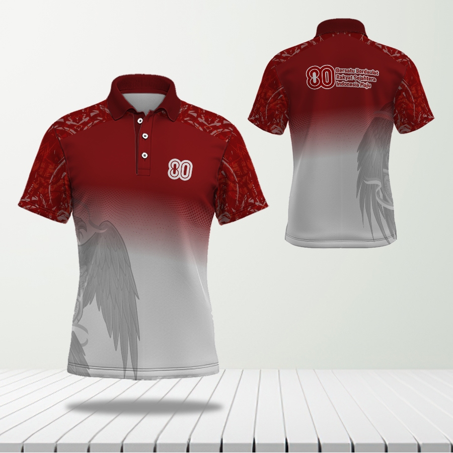 Jual Kaos Polo Hut RI -80 2025 Dewasa art - 11 full Printing - The ...