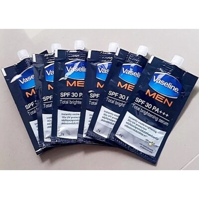 Jual Vaseline Men Total Brightening Serum SPF 30 PA+++ 7gr sachet ...