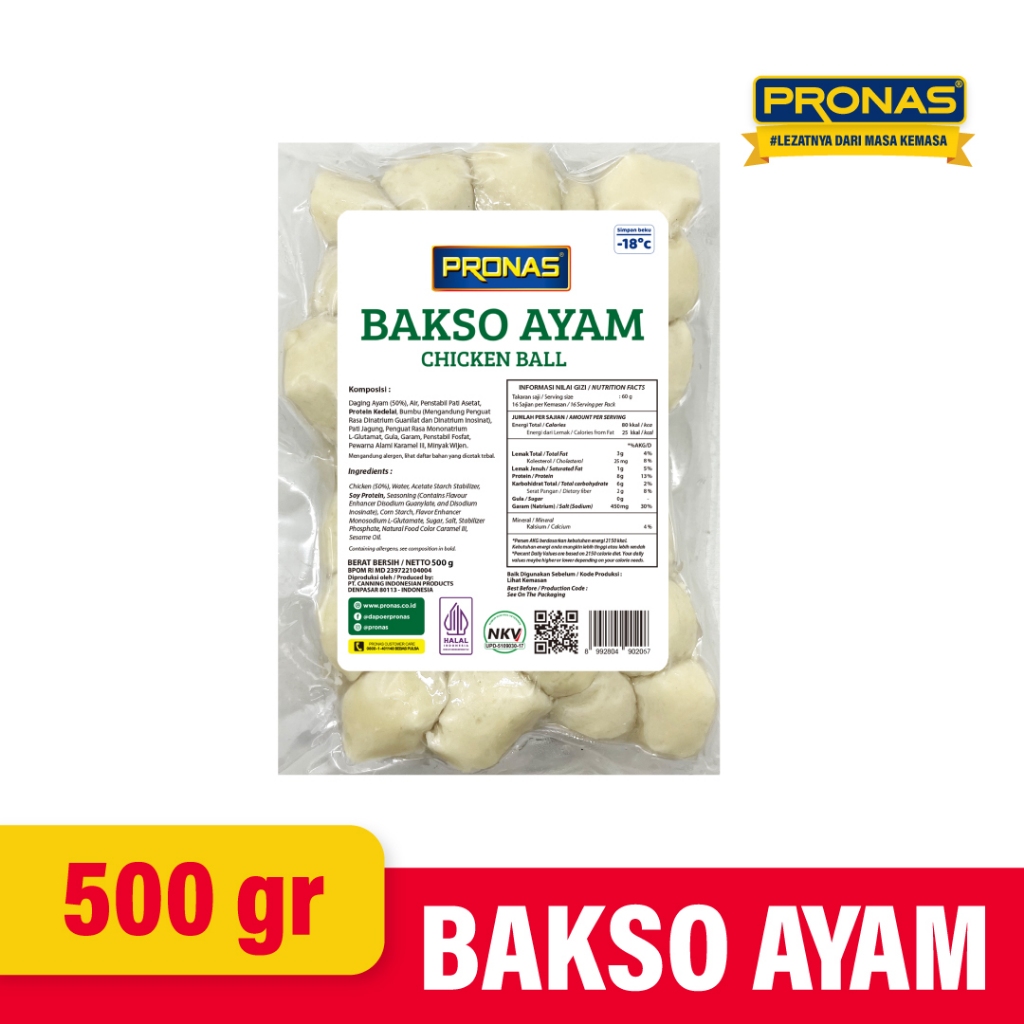 Jual PRONAS Bakso Ayam Frozen 500 gr | Shopee Indonesia