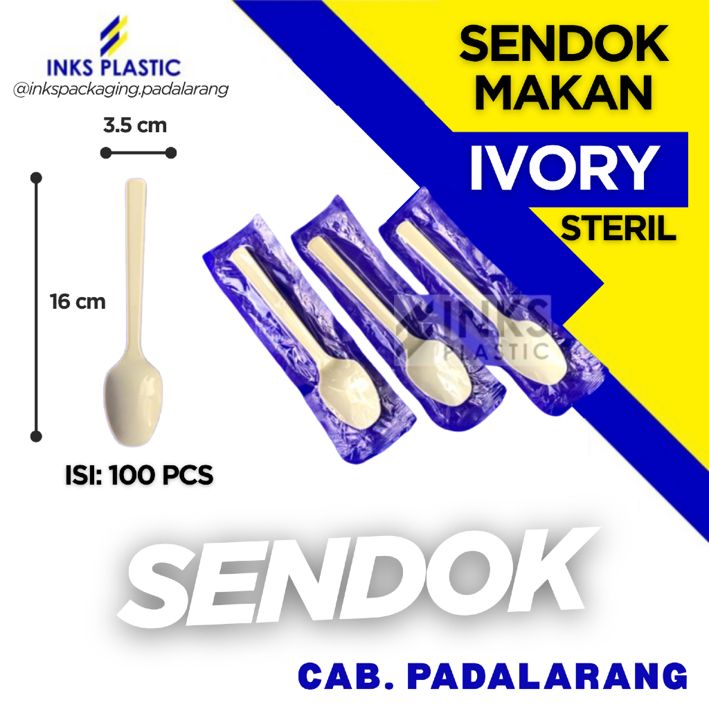 Jual SENDOK MAKAN PLASTIK IVORY STERIL | Shopee Indonesia