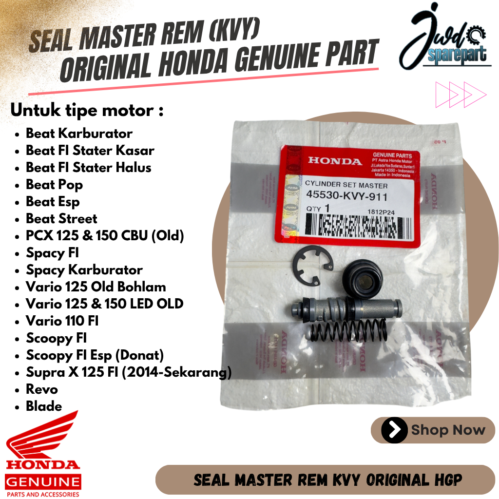 Jual Seal Master Rem Beat, Vario 125 Old, Vario 150 Old, Scoopy, Spacy ...