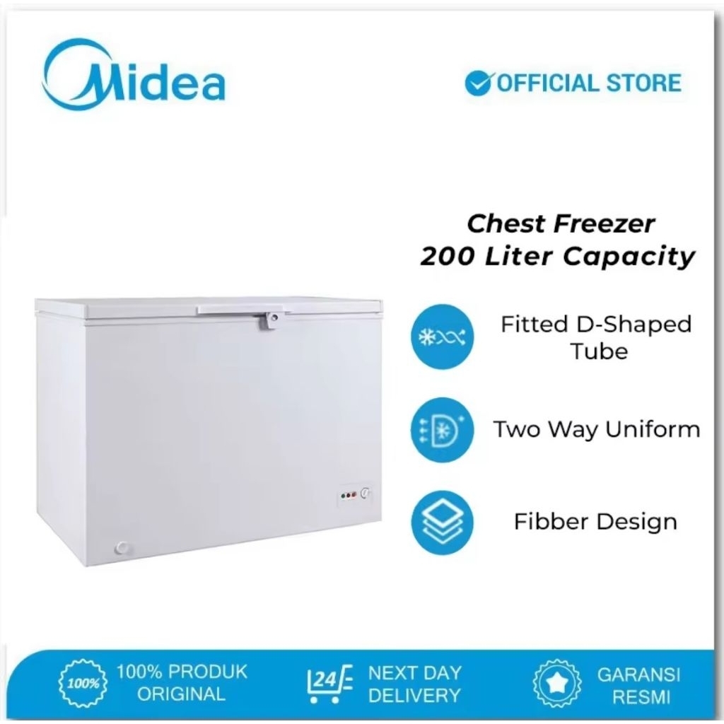 Jual Midea Chest Freezer HS-258CK Kapasitas 200 Liter | Shopee Indonesia