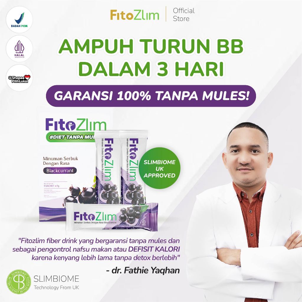 Jual FitoZlim – Minuman Diet & Detox | Isi 3 Sachet | Fiber Drink Tanpa ...