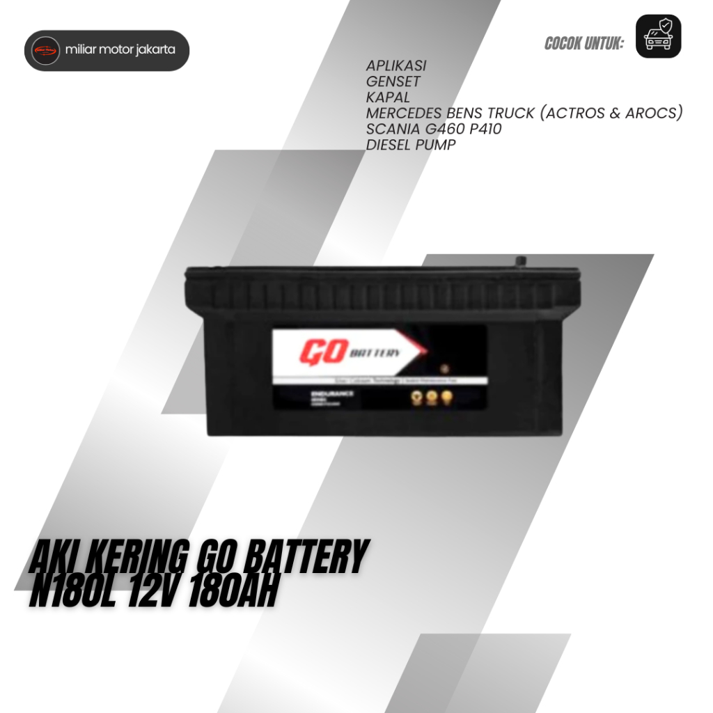 Jual Aki Kering Go Battery N180L 12V 180Ah Genset Kapal Truck Scania G460 P410 Excavator ...