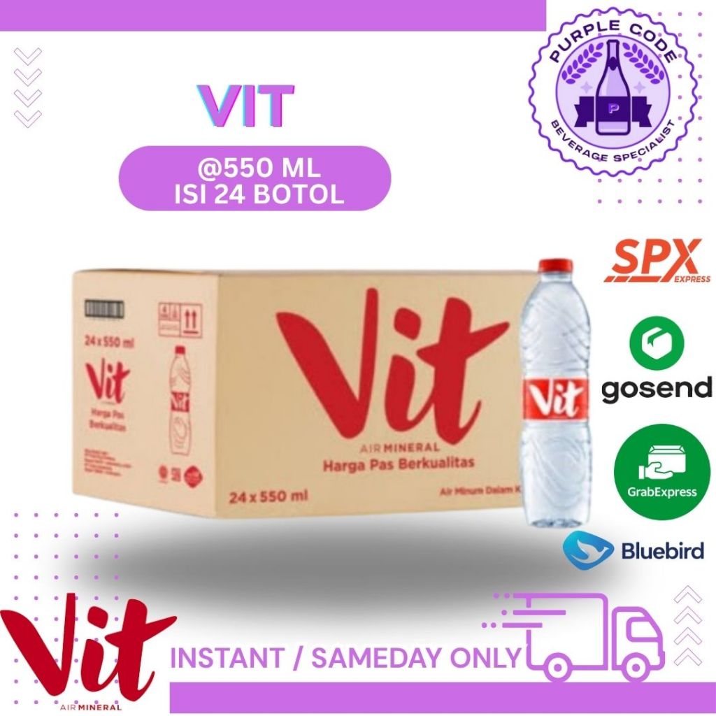 Jual (INSTANT READY) VIT 550 ML Dus Isi 24 BOTOL Per Karton - READY VIT ...