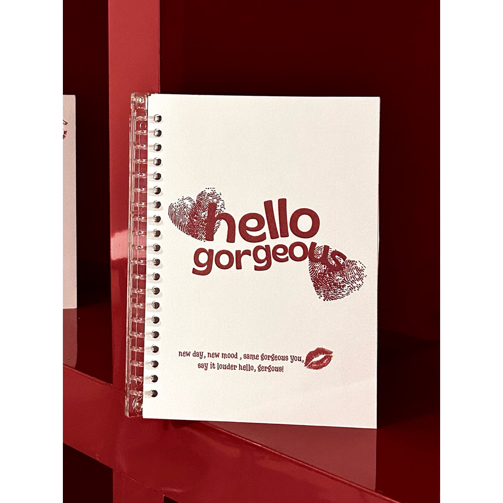 Jual Binder A5 Estetik Custom - Hello Gorgeous Warna Merah | Loose Leaf ...