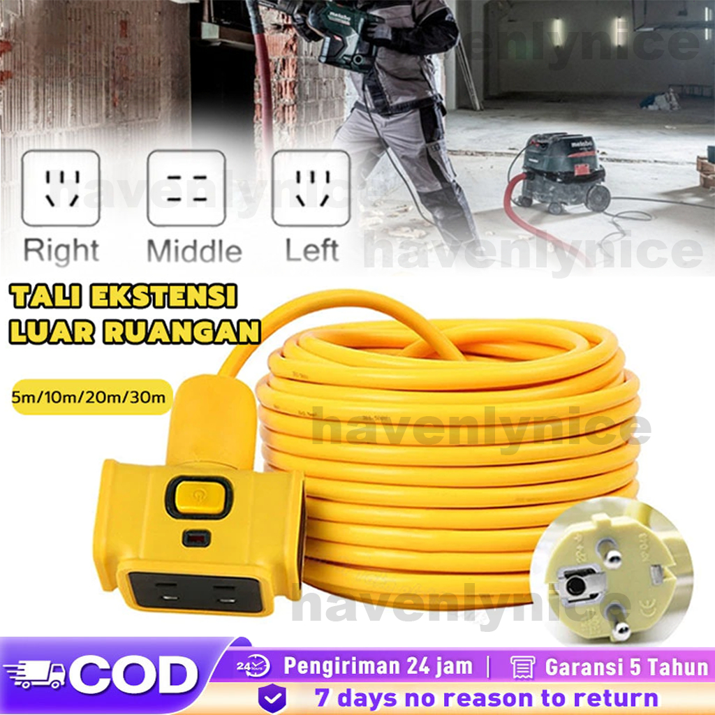 Jual Extension Cord Extra-long Plug-in Strip 5M/10M/20M/30M Electric ...