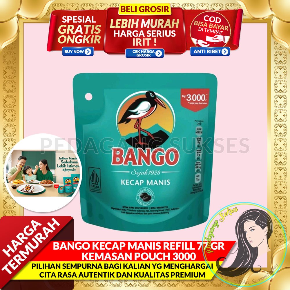 Jual BANGO KECAP MANIS REFILL 77 gram | Bango Ketchup Kecap Manis 77G ...