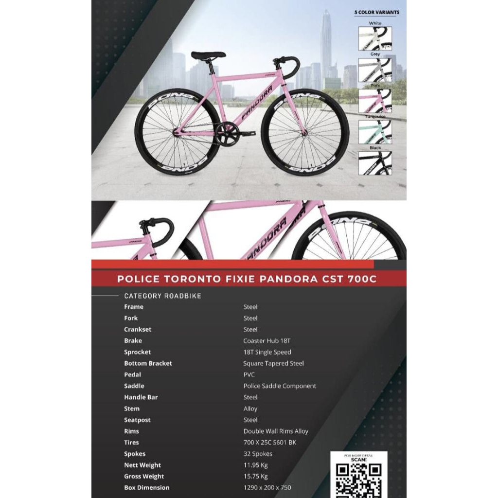 Jual SEPEDA FIXIE ROAD BIKE ELEMENT POLICE PANDORA 700C REM TORPEDO ...