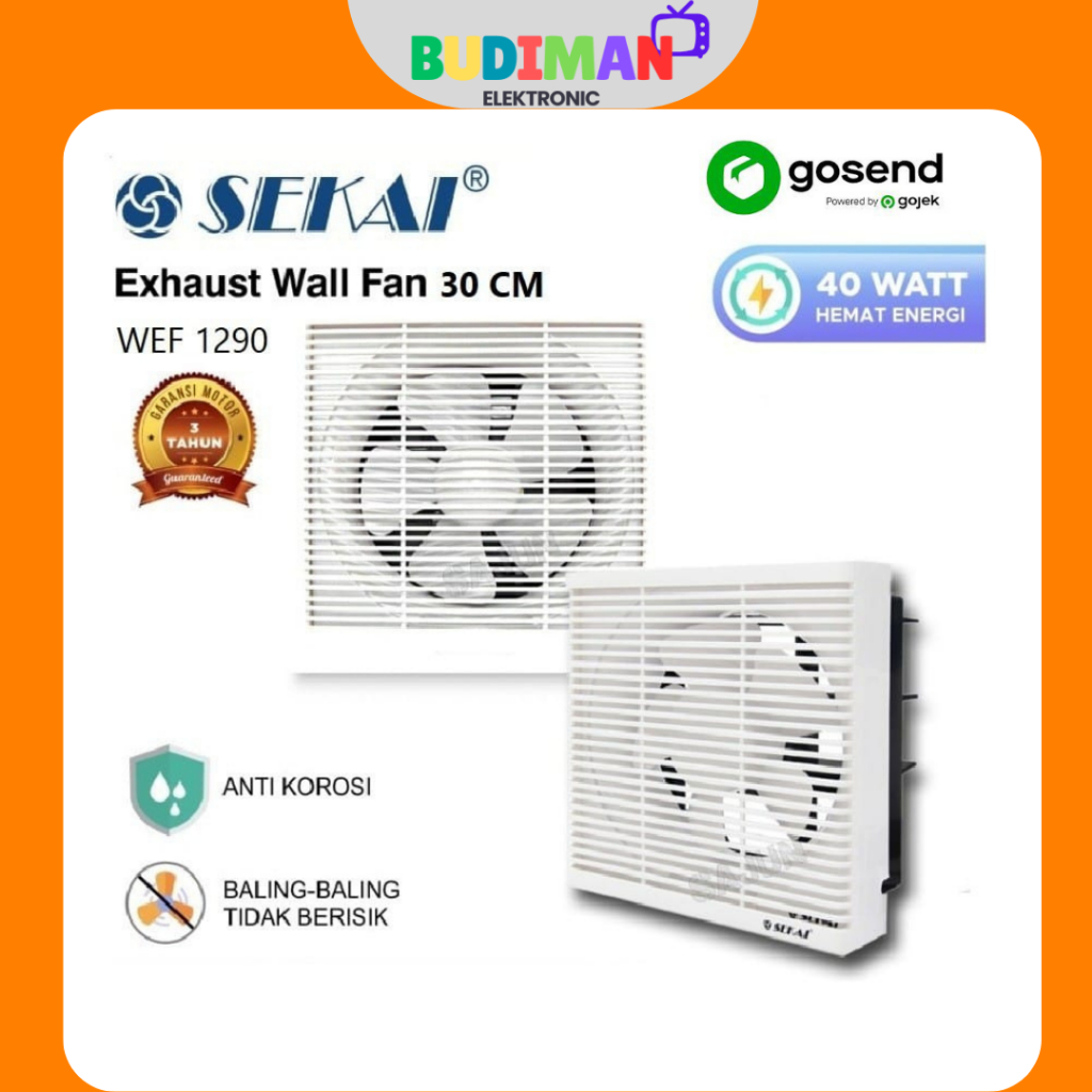Jual SEKAI Exhaust Fan wall fan 12 inch WEF 1290 | exhaust dinding 12 ...