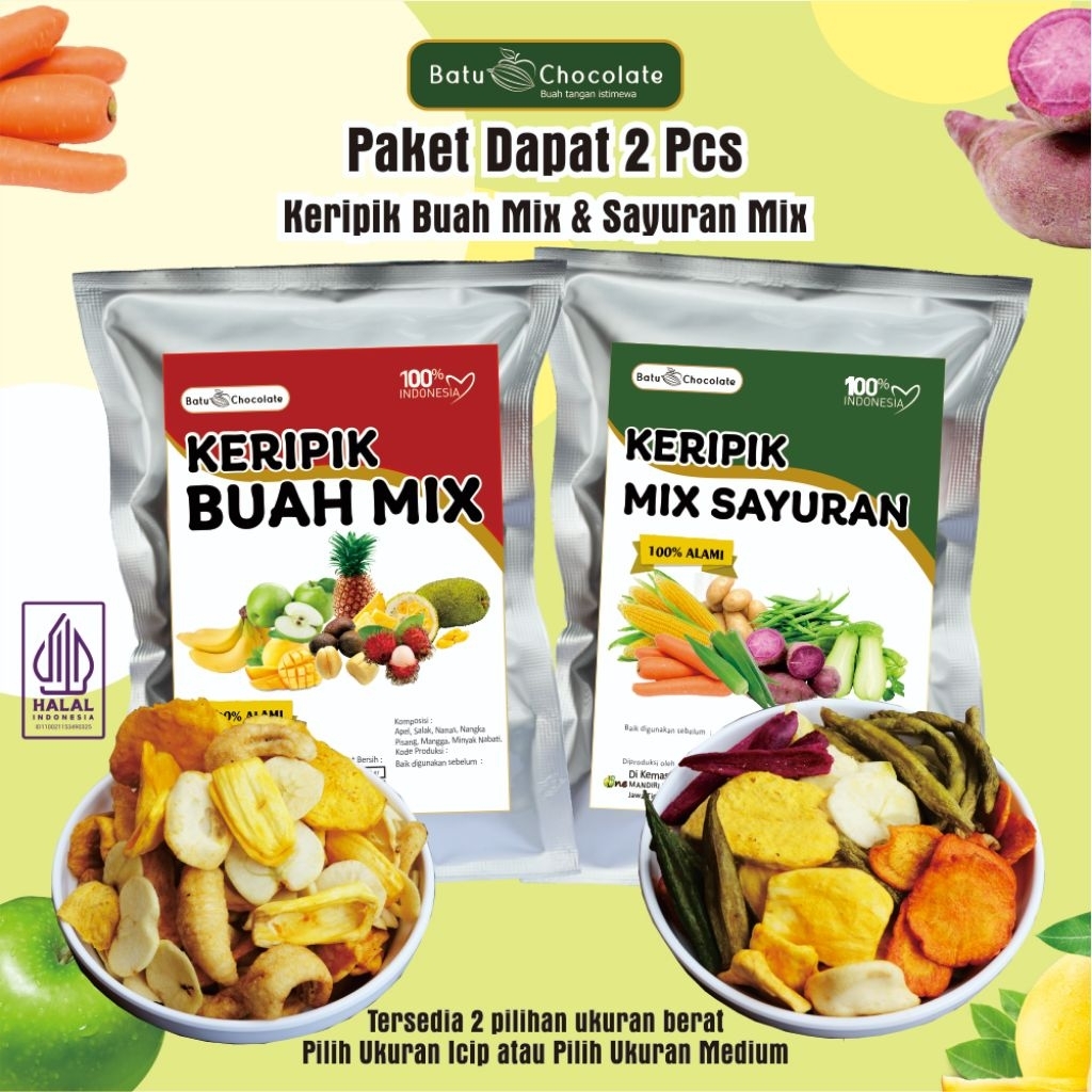Jual Paket Keripik Buah Dan Sayur Mix Dapat 2 pcs - Keripik Buah Mix 1 ...