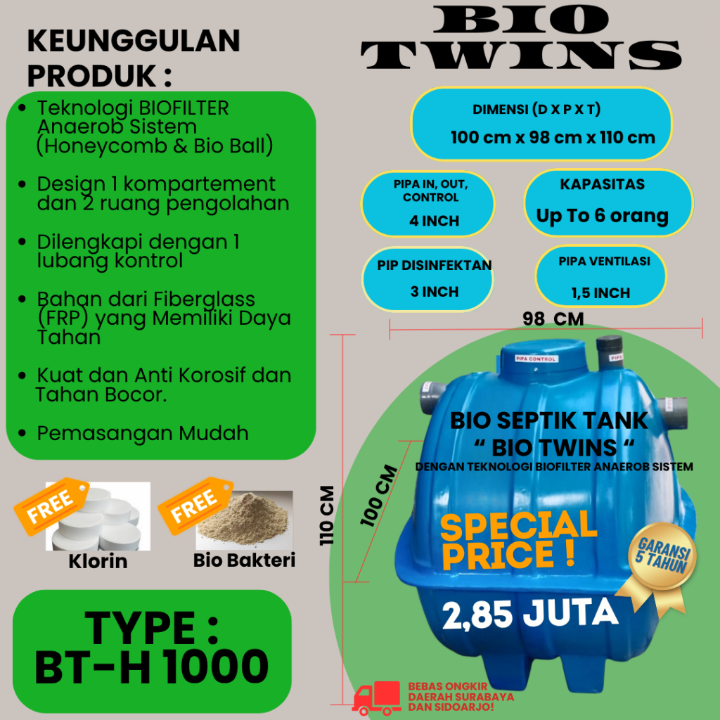 Jual Bio Septic Tank 1000 Liter | Shopee Indonesia