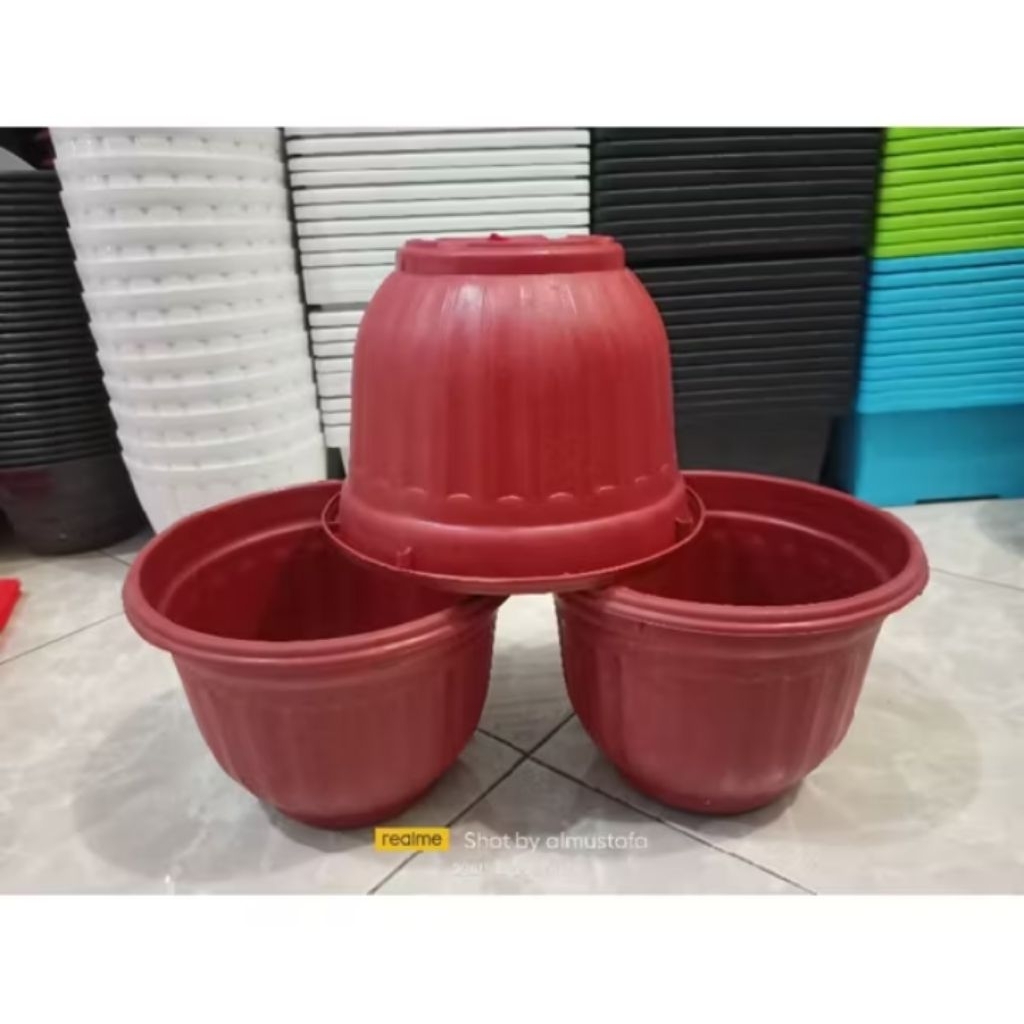 Jual Pot Matahari 25 Merah Bata / Pot Bunga / Pot Tanaman / Pot murah ...