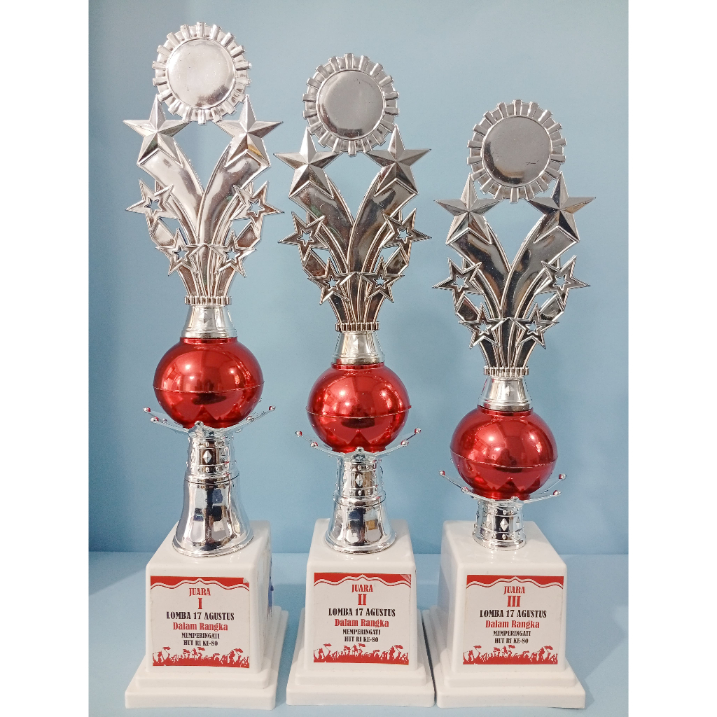 Jual Piala Merah Silver Kombinasi Cup Bola dan Mahkota / Piala Lomba 17 ...