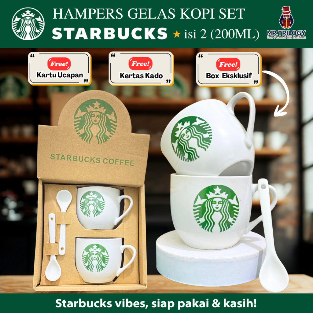 Jual Mug Gelas Kopi Keramik Hampers Souvenir Cangkir Starbucks Dengan ...
