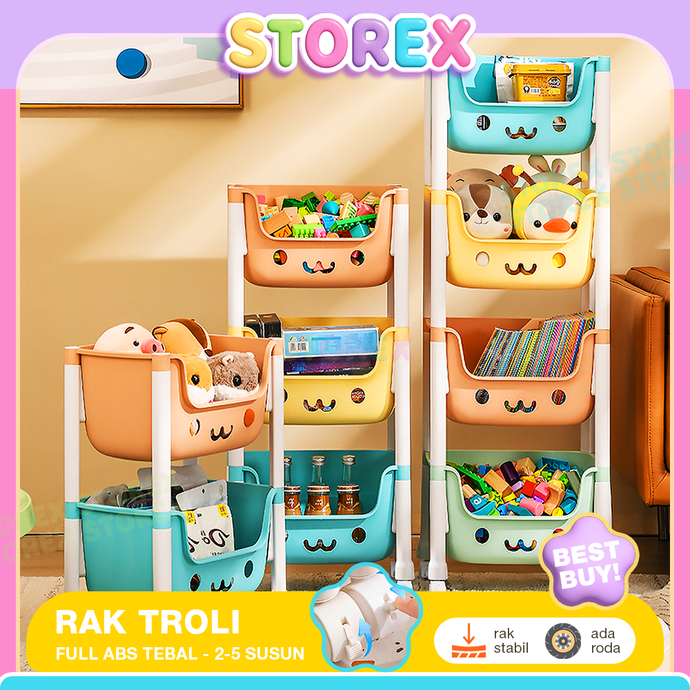 Jual Storex Rak Troli Susun Rak Buku Rak Mainan Anak Rak Penyimpanan ...