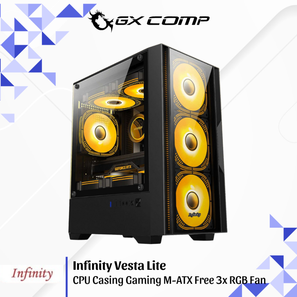 Jual Infinity Vesta Lite Free 4x RGB Fan | CPU Casing Gaming Micro ATX ...