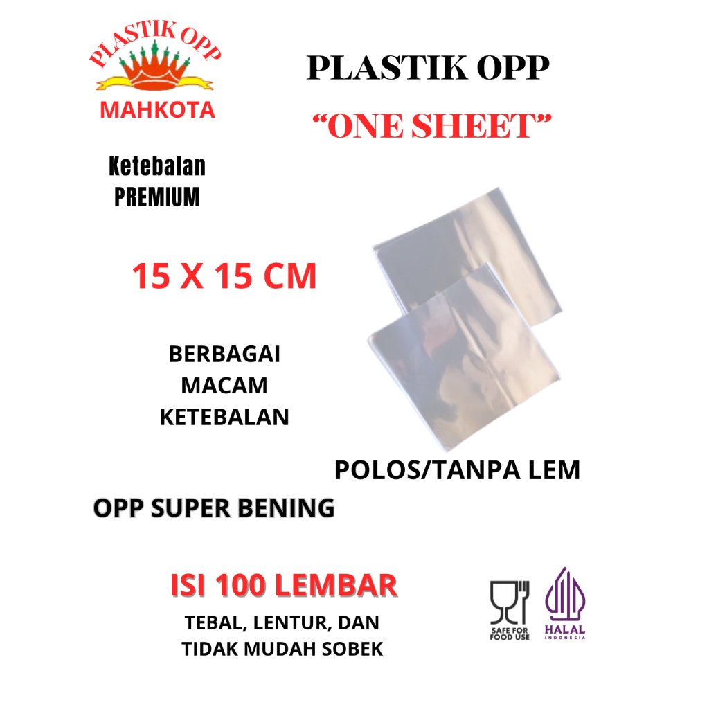 Jual PLASTIK OPP ONE SHEET/SESET 25x25 CM BERBAGAI MACAM KETEBALAN ISI ...