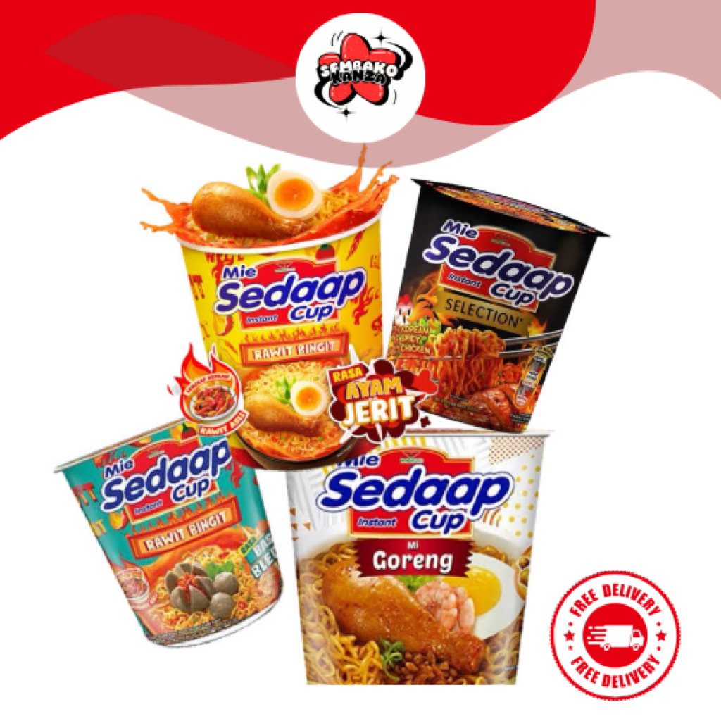 Jual Sedaap Mie Cup dengn Varian Rasa Ayam Jerit, Bakso Bleduk, Korean ...