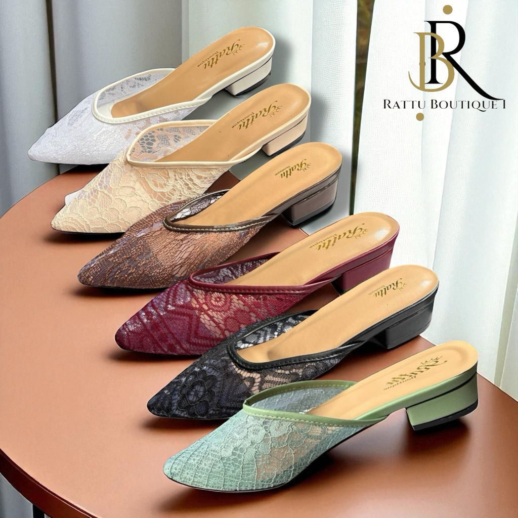 Jual Rattu Boutique1 - Heels Brukat 3cm Cantik/Sandal Kondangan/Slop ...