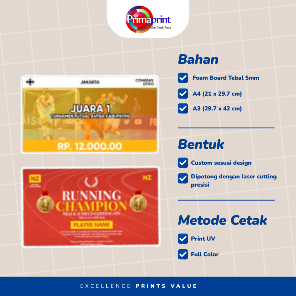 Jual Cetak Papan Hadiah Simbolis Custom Foam Board A3 & A4 | Printing ...