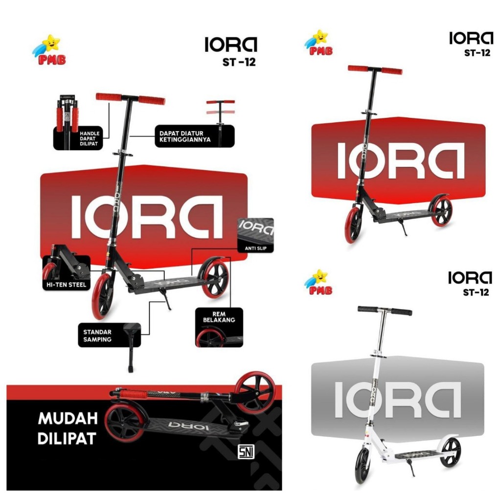 Jual SKUTER OTOPED 2 RODA PMB IORA ST 12 beban maksimal 30kg | Shopee ...