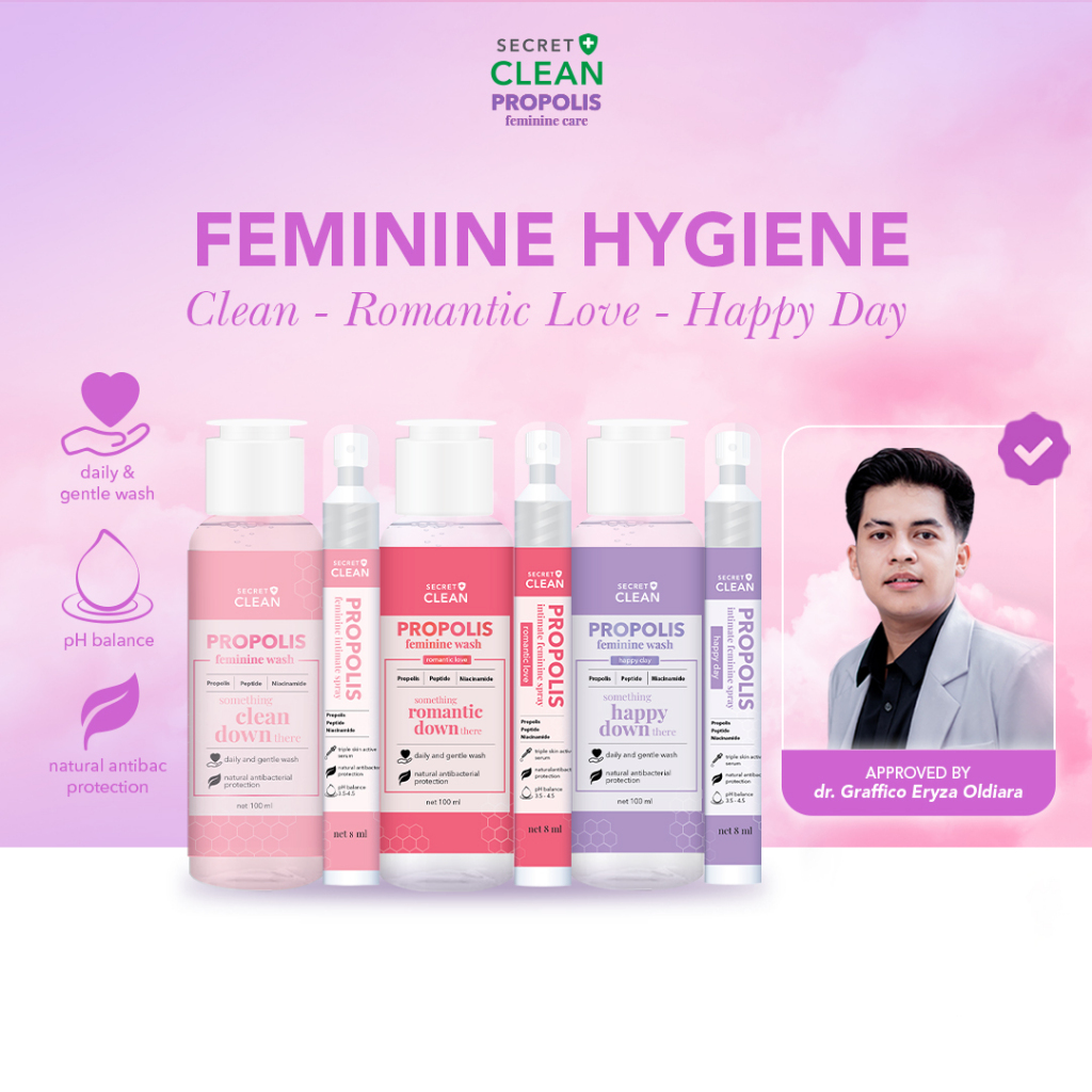 Jual [6 pcs] Secret Clean Propolis Feminine Care | Paket Feminine Wash ...