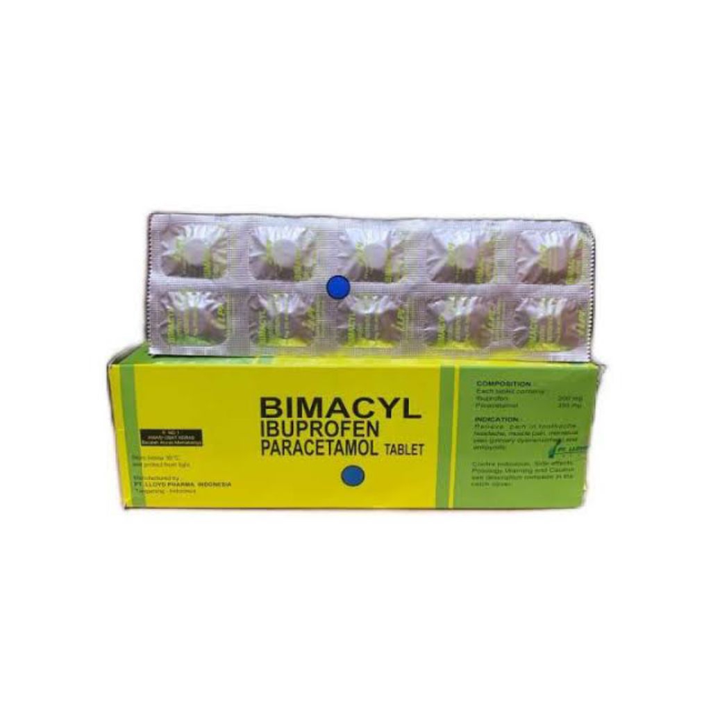 Jual BIMACYL TABLET (Obat Sakit Kepala,Pusing,Nyeri Otot,Demam,Sakit ...