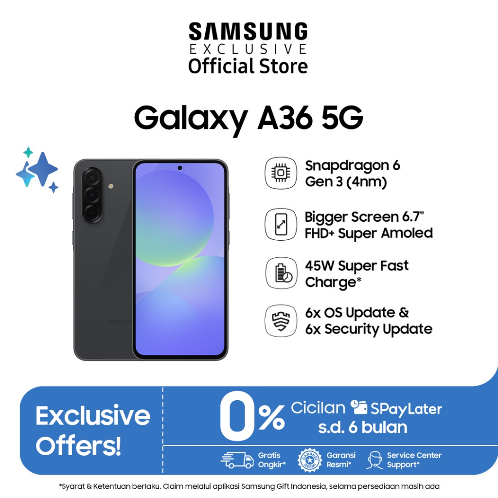 Jual Samsung Galaxy A36 5G 12/256 GB - Awesome Black | Galaxy AI ...