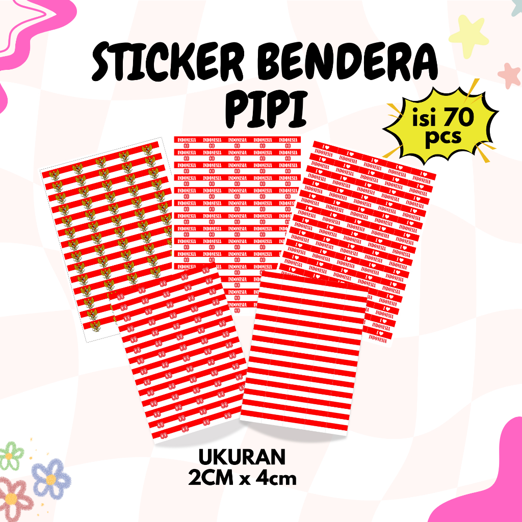 Jual sticker bendera-sticker bendera merah putih-sticker wajah bendera ...
