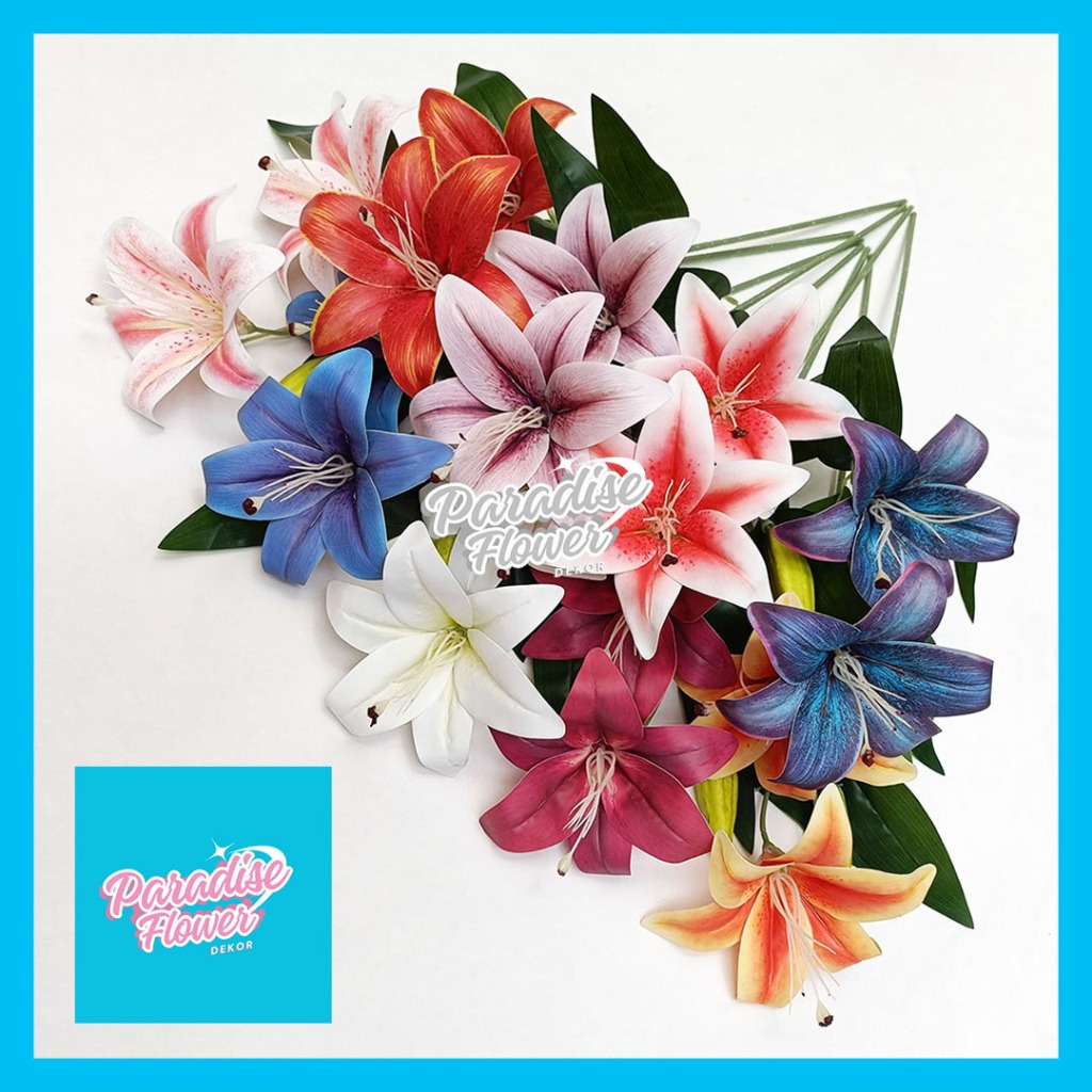 Jual Artificail Lily K2 Bahan Latex Premium Real Touch Bunga Lili ...