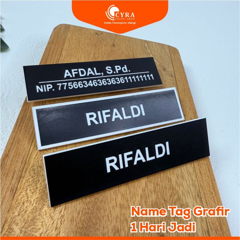 Jual Papan Nama Dada Akrilik Grafir Name Tag Grafir Custom | Shopee ...